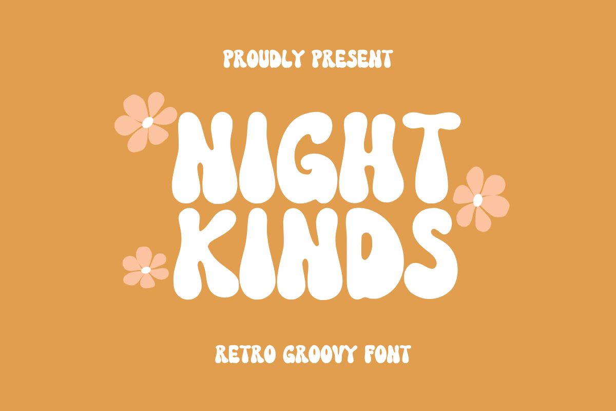 Night Kinds - Retro Groovy Font, a Handwritten Font by Masyafi Studio ...