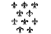 Fleur-de-lis french lilies symbols, an Icon by Vector Tradition