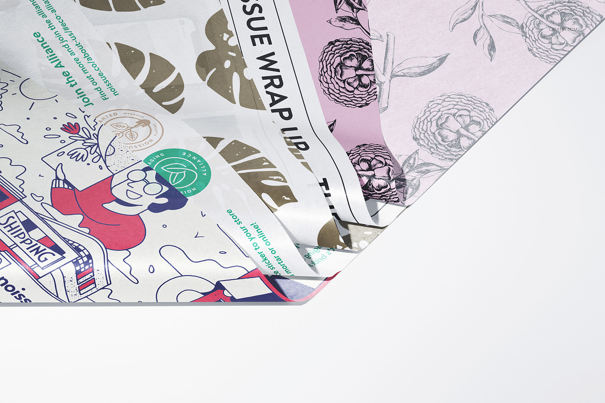 Tissue Paper Mockup Set 2, a Packaging Mockup by creatsy5
