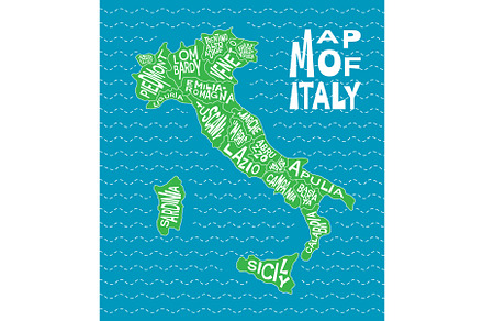 Italian political map, an Illustration by GraphiShop