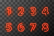 Bright red neon numbers, an Object Graphic by BestPics