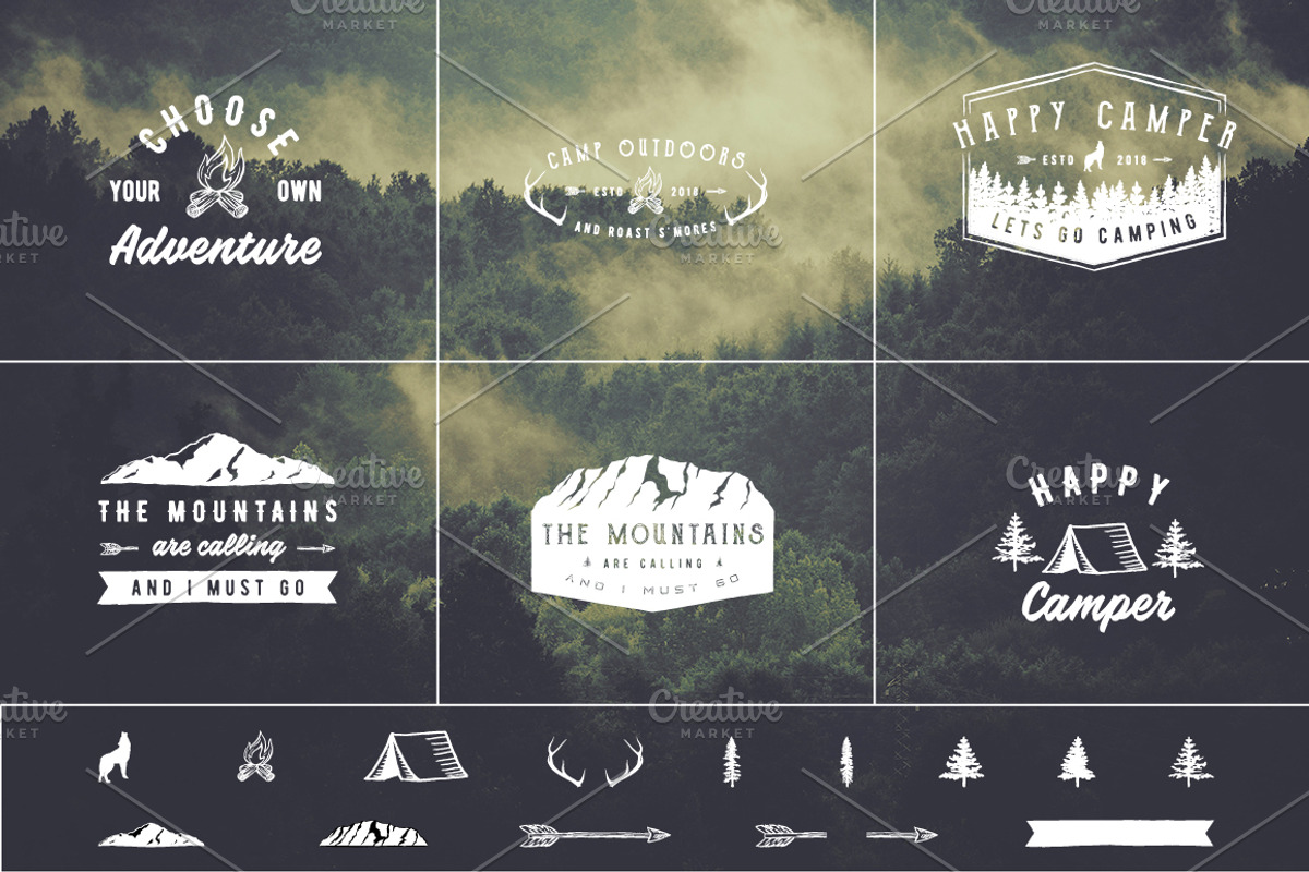 Rustic Logos Volume 3 AI EPS PNG PSD, an Illustration by BirDIY Design ...