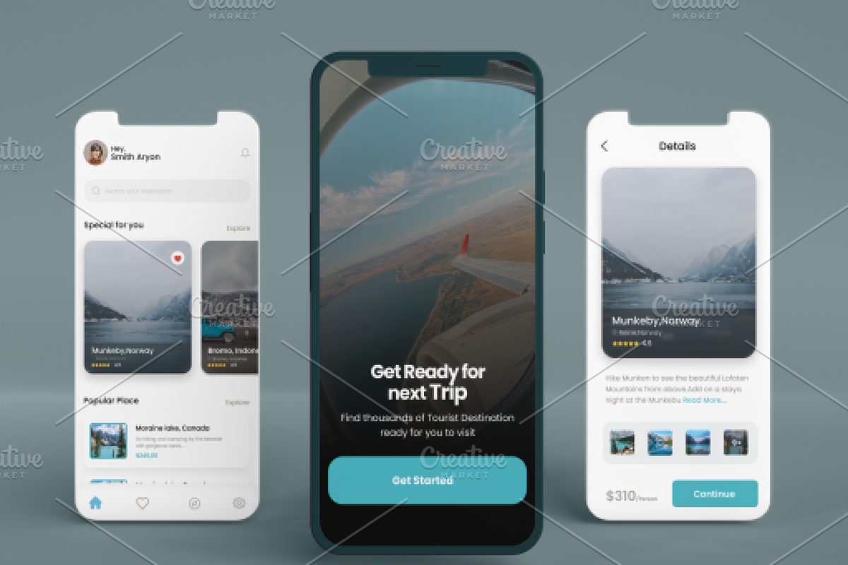 Traveling - App Ui concept, an UI Kit Template by muneezahussain ...