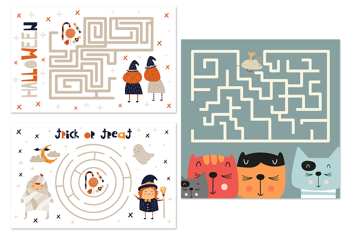 Activities for kids Mini games, an Education Illustration by Nursery Art