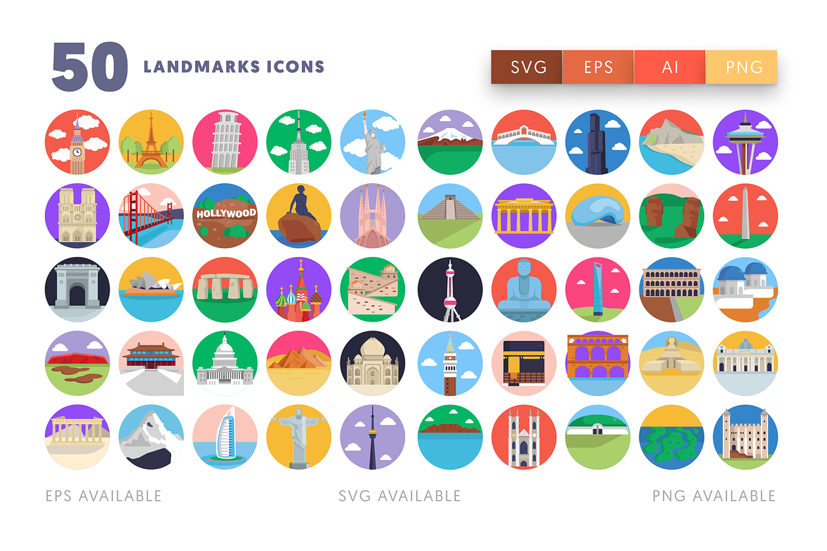 Landmarks Icons | Download SVG, PNG, EPS Icons
