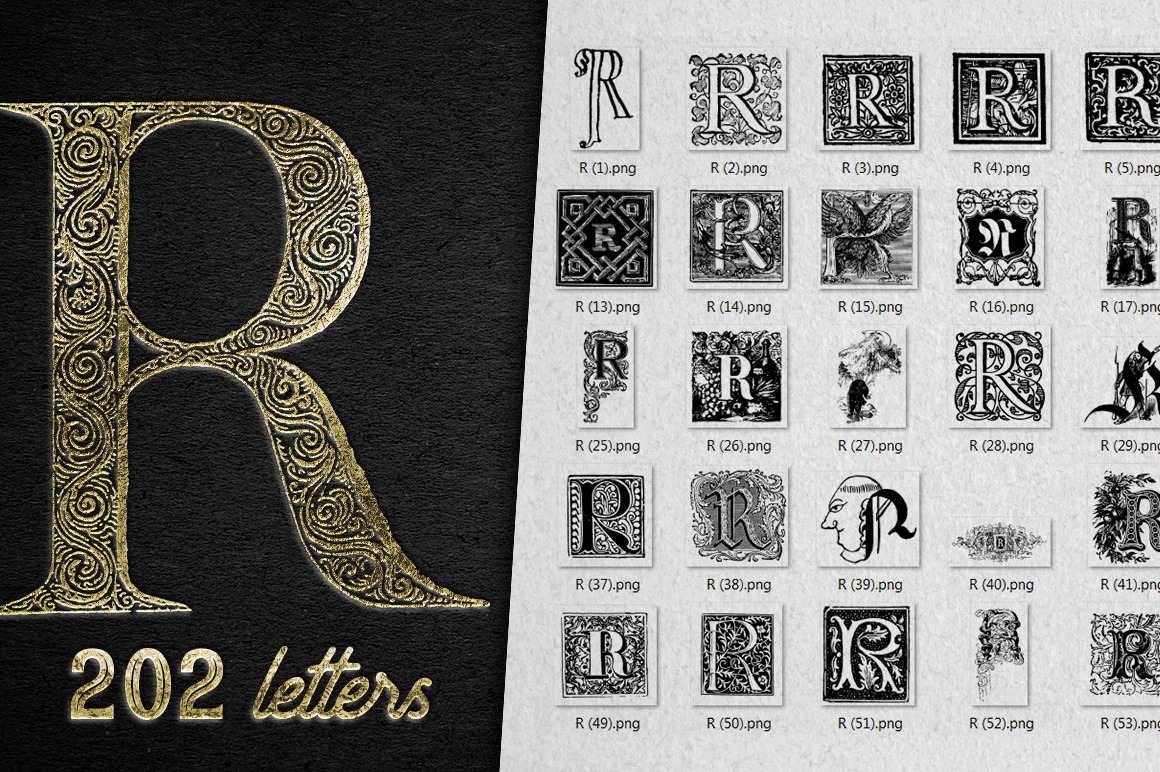 Vintage Letter R Vector And PNG, a Symbol Font by Graphic Spirit ...