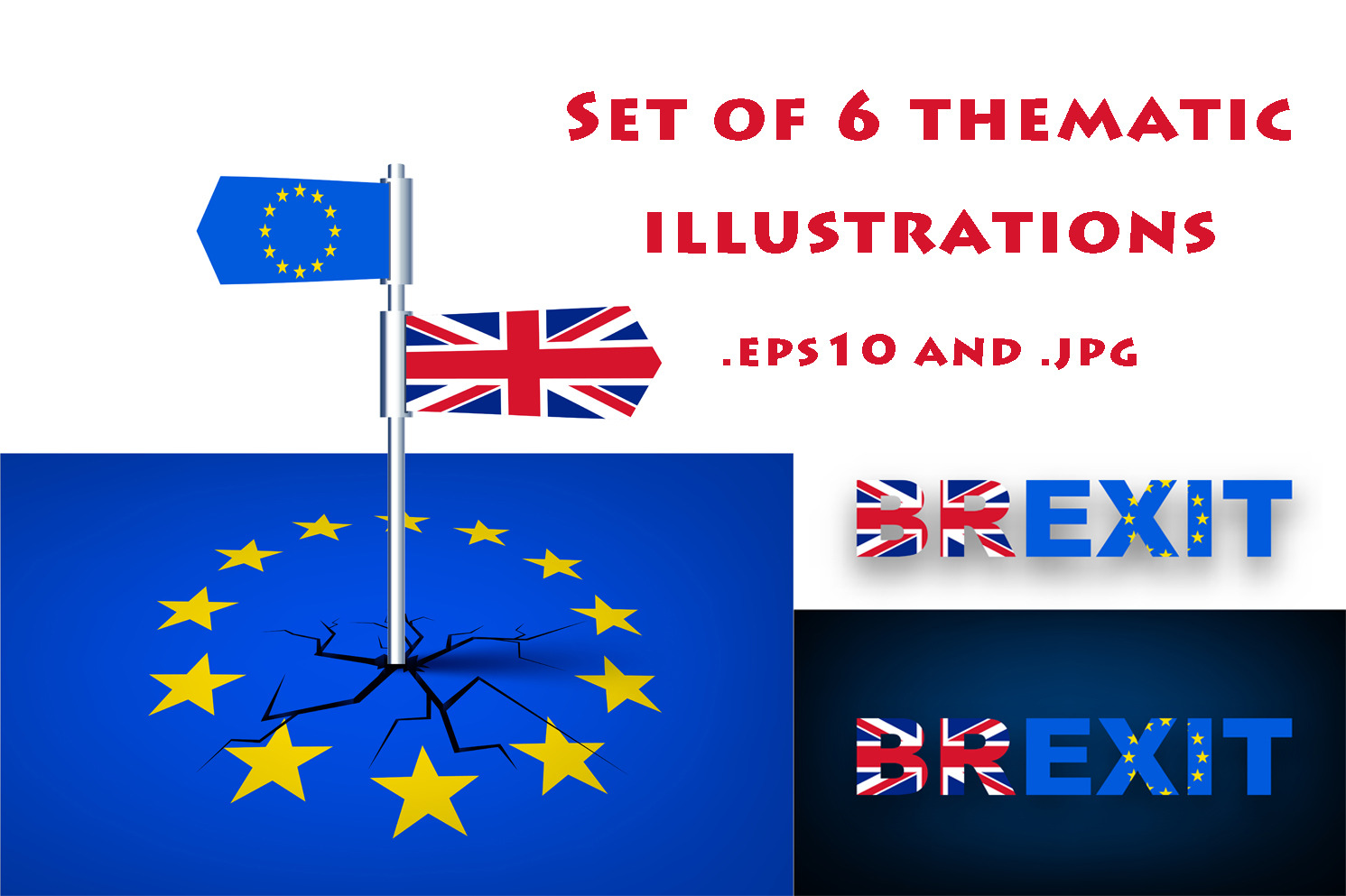 Brexit - thematic illustrations set, a Decorative Illustration by Vjom