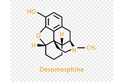 Desomorphine chemical formula, an Education Illustration by GraphiShop