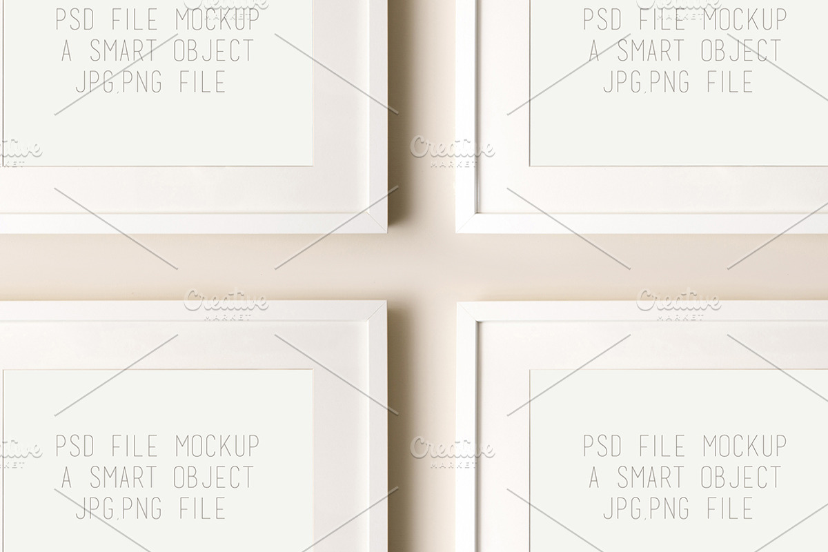 Set of 4 frames mockup PSD, a Print Template by Milan Mockup