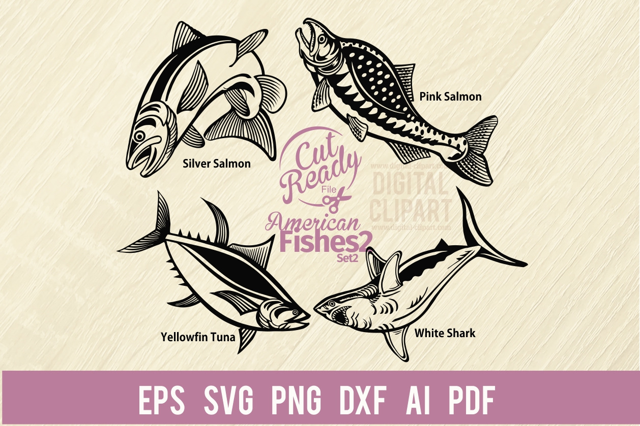 American Fish Set SVG Fishing SVG, an Animal Illustration by Digital ...