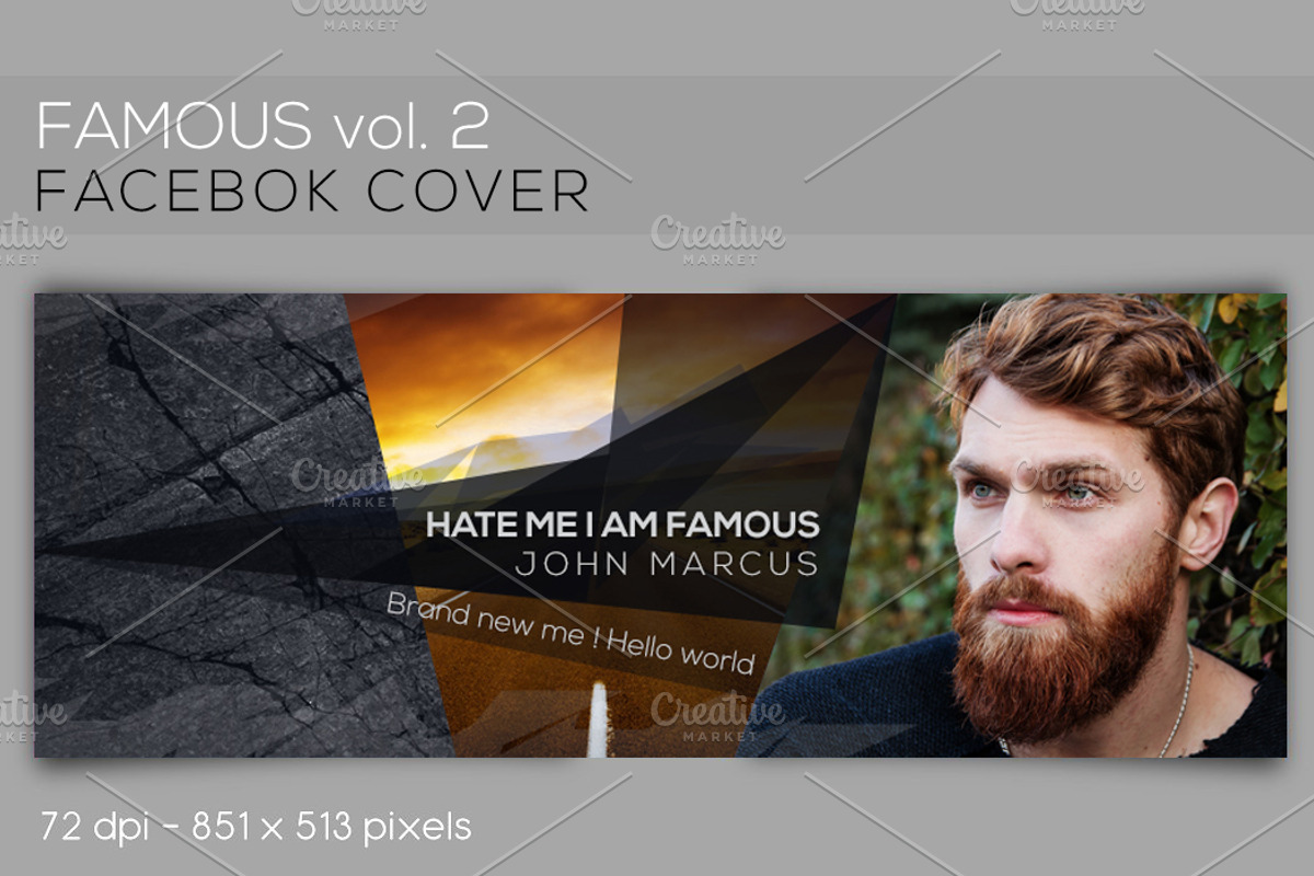 Facebook Cover - FAMOUS vol.2, a Social Media Template by RudanStudio