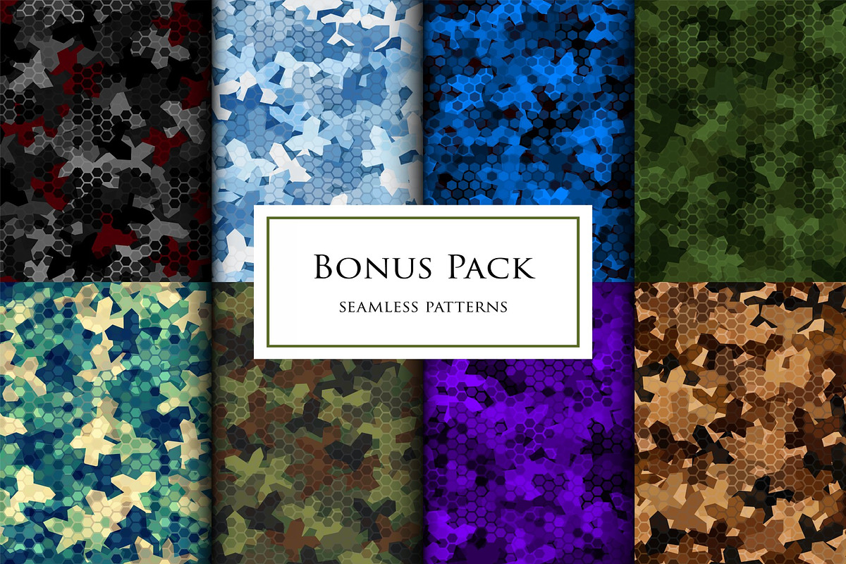 Hexagonal snakeskin futuristic camo, a Pattern Graphic by ArchonDigitalShop