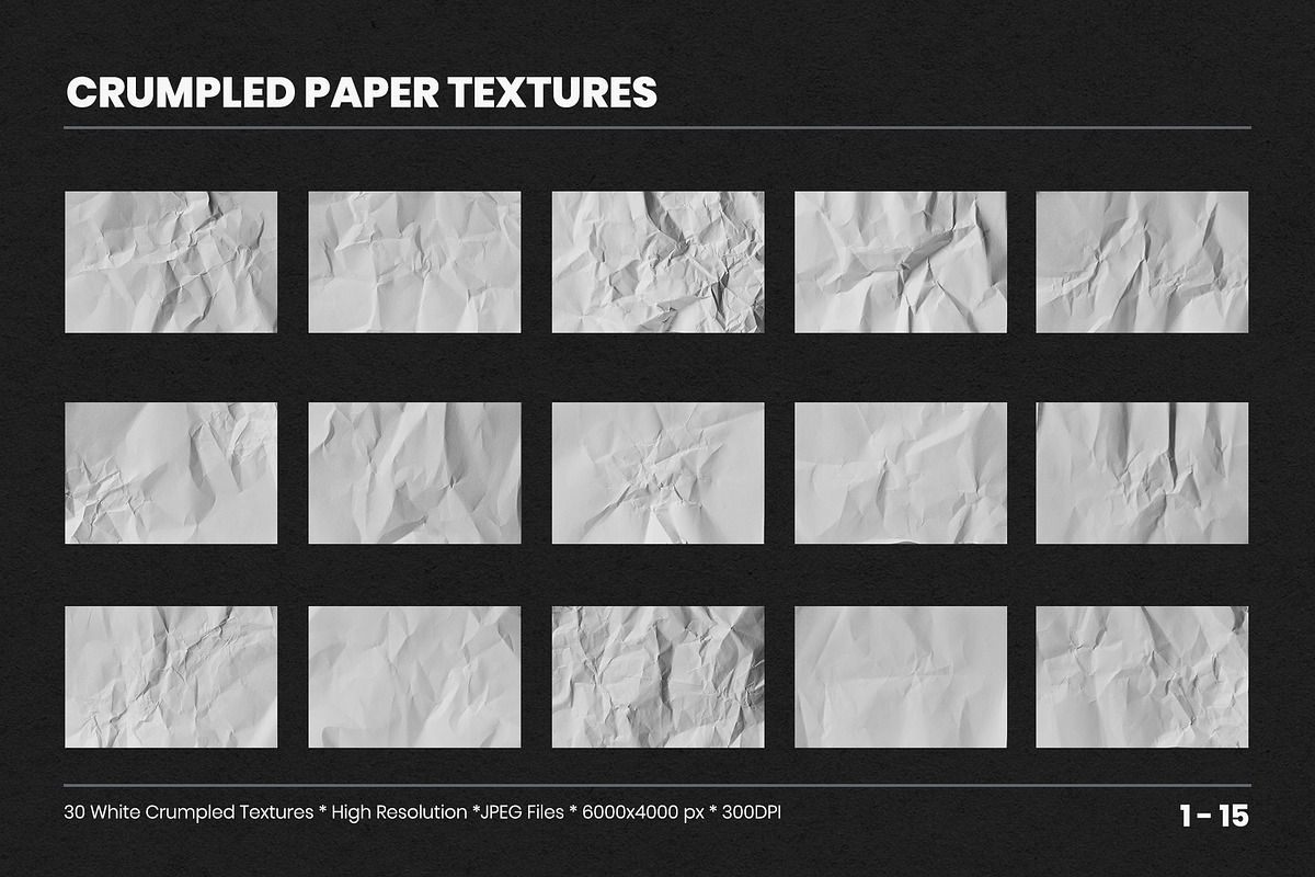 Crumpled Paper Textures, a Texture Graphic by Gravito