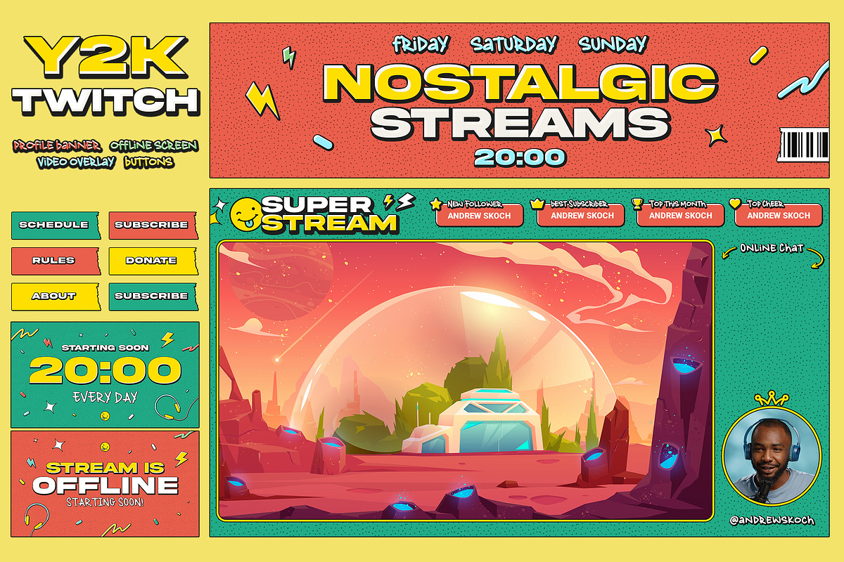 Y2K Design Bundle, a Design Template by Andrew Skoch Design