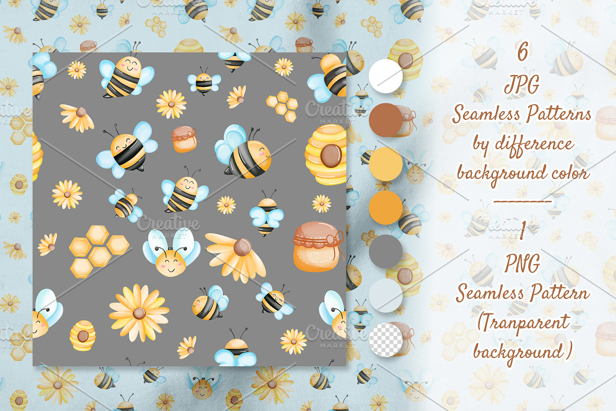 Bee Gnome Watercolor Clipart Bundle