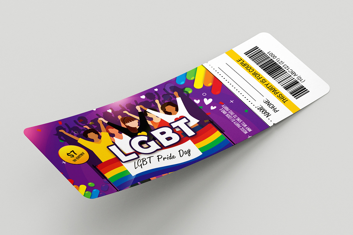 LGBT Concert Pass Tickets, a Card Template by Psd Templates