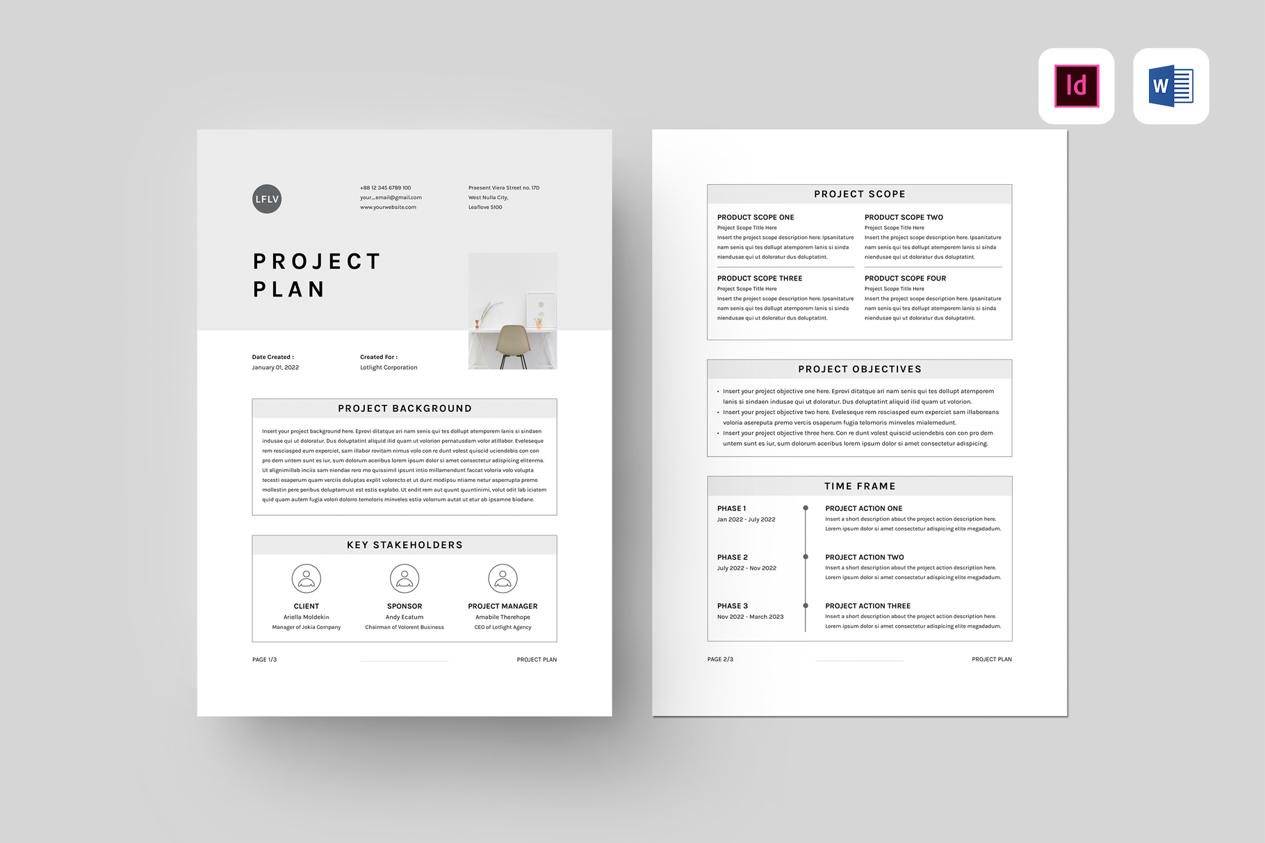 Project Plan | MS Word & Indesign, a Stationery Template by Leaflove ...
