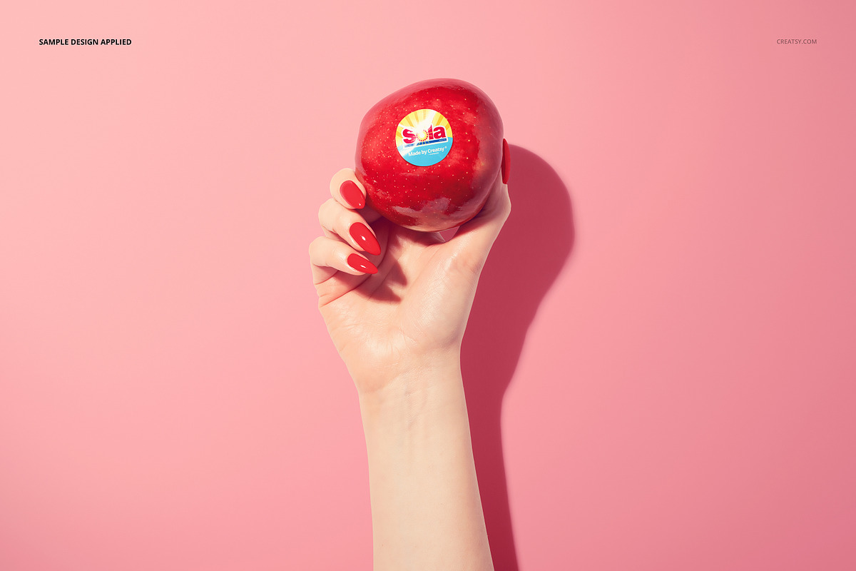 Round Fruit Sticker Mockup Set, a Packaging Mockup by creatsy5