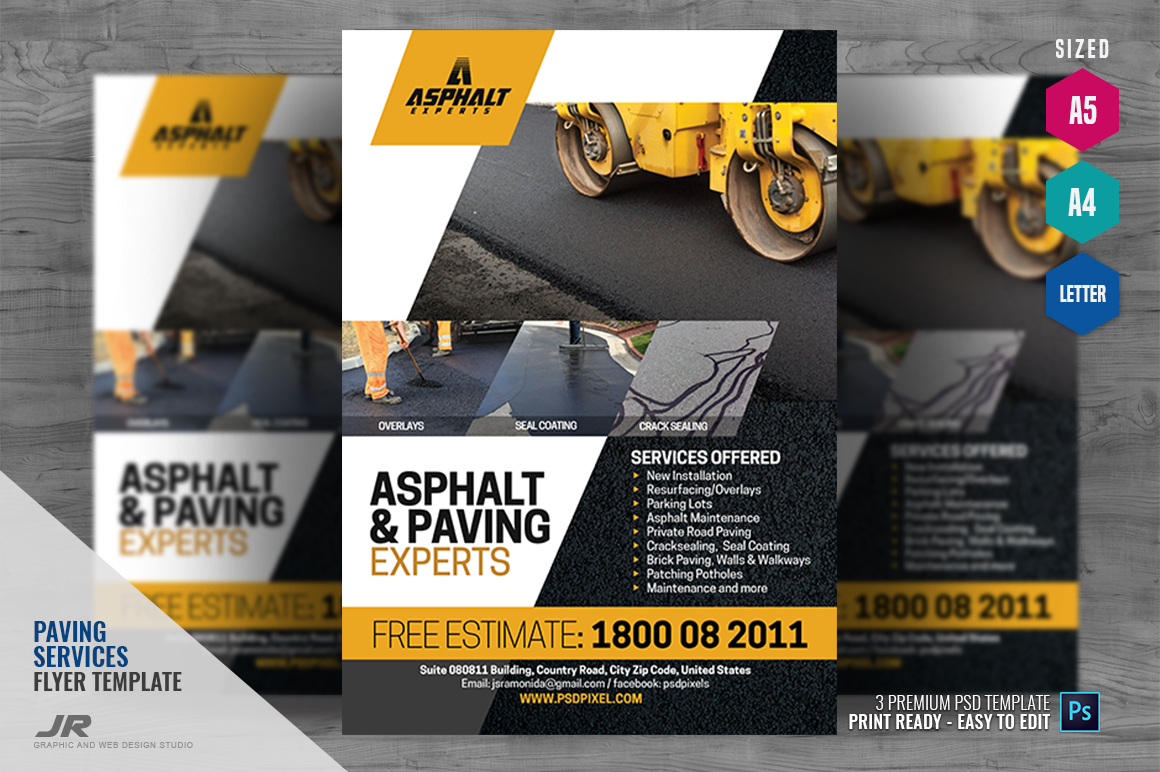 Asphalt Company Promotional Flyer, a Flyer Template by PSDPixel ...