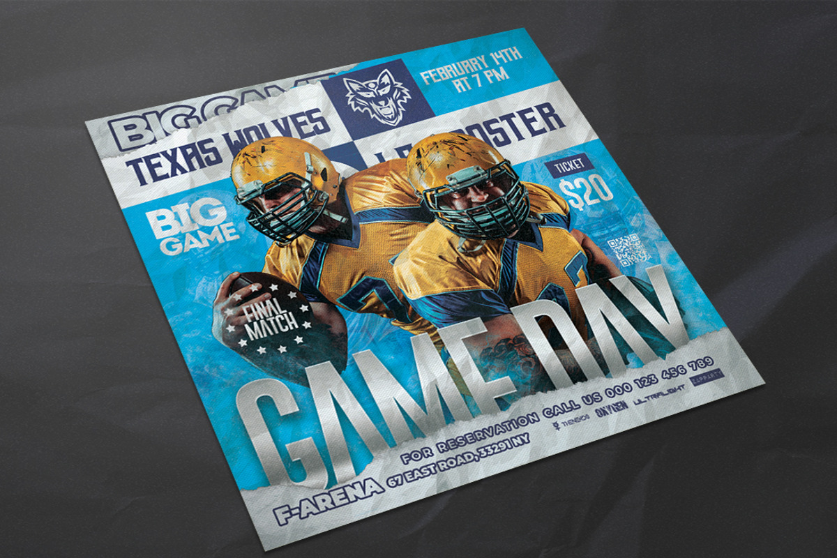 Game Day Football Flyer, a Flyer Template by Design Addict