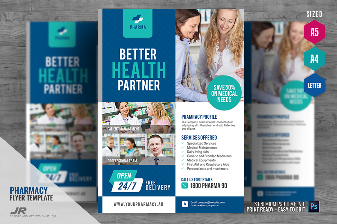 Pharmacy Promotional Flyer, a Flyer Template by PSDPixel