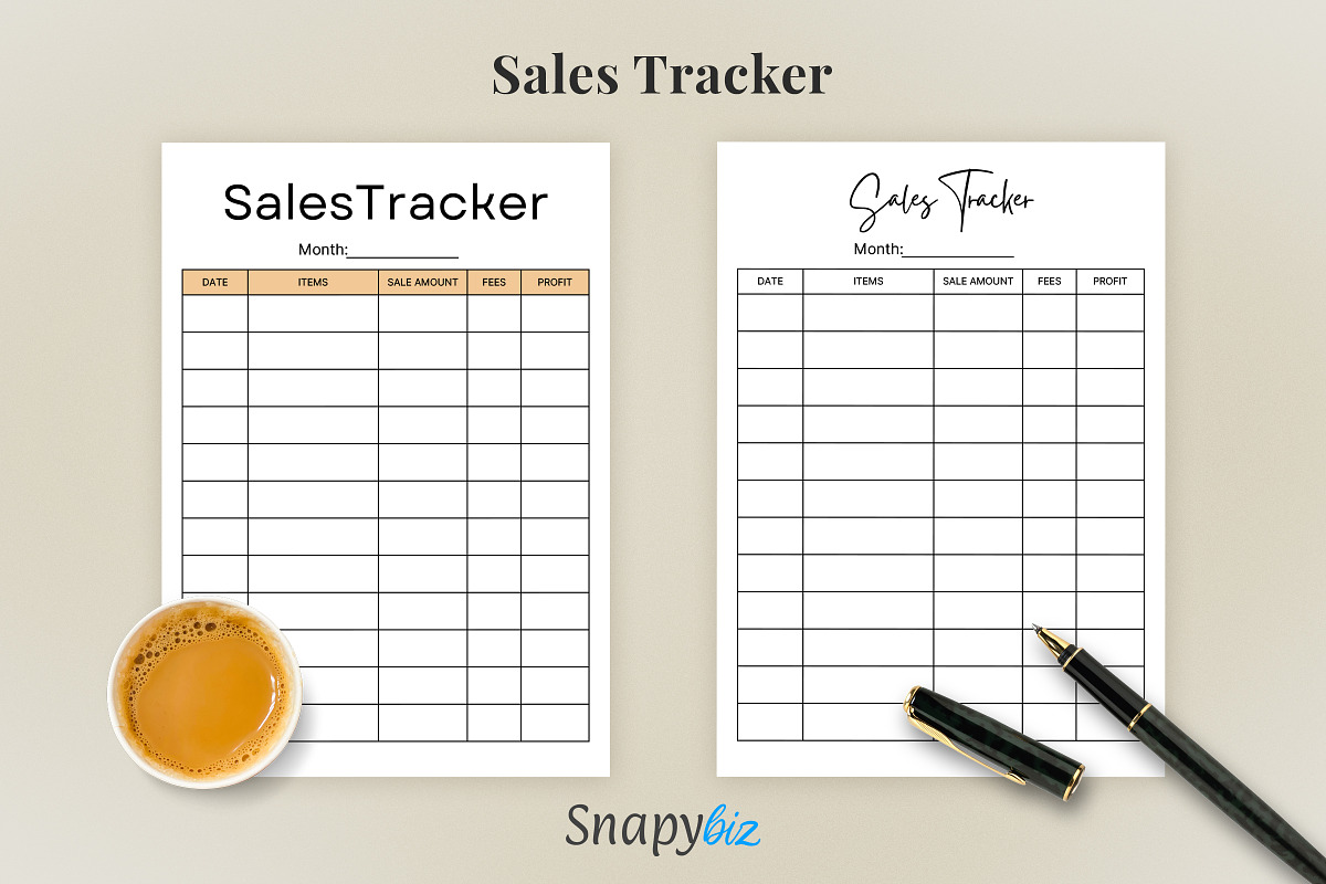 Editable Sales Printable Tracker