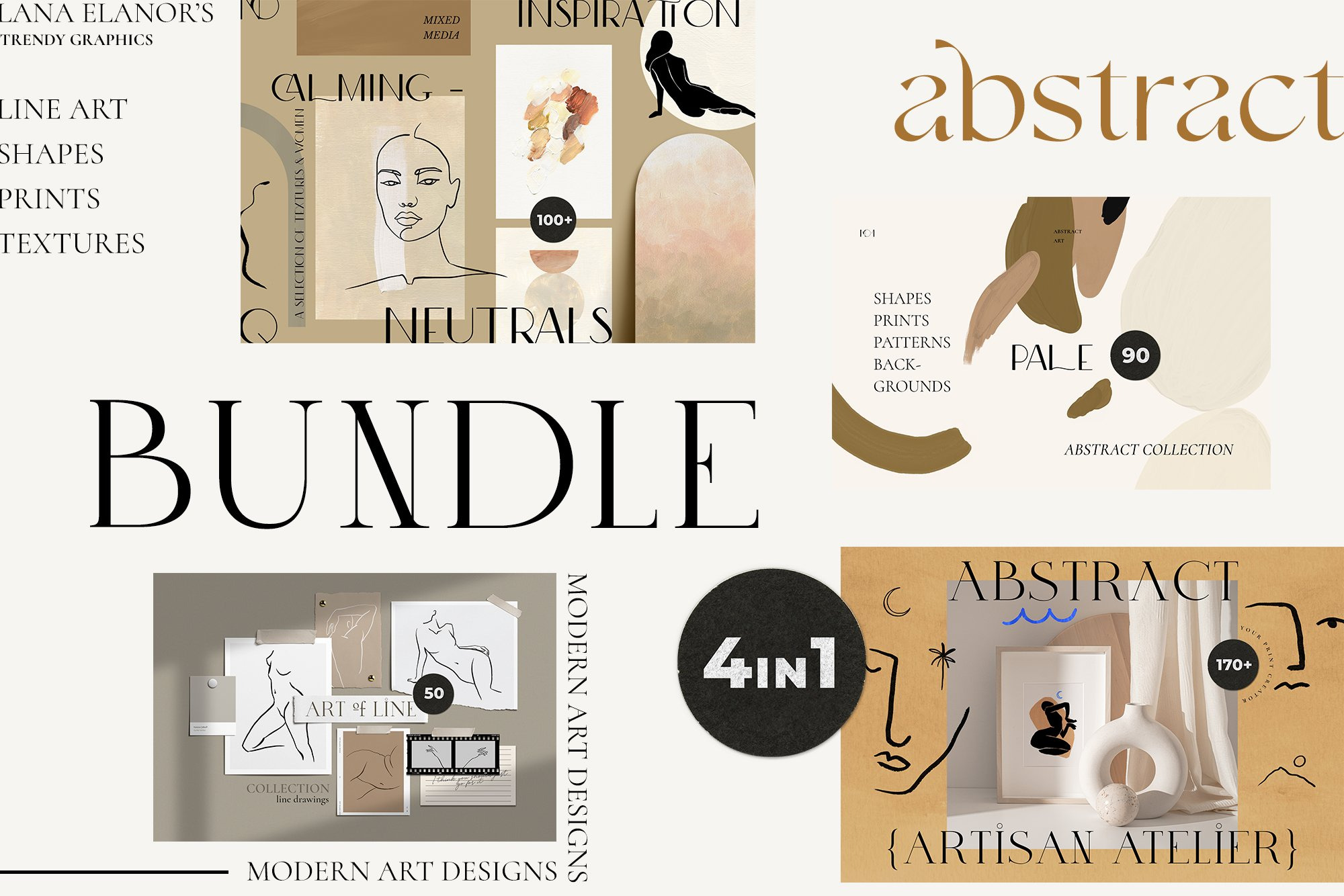 ABSTRACT BUNDLE trend line art women, an Object Graphic by Lana Elanor