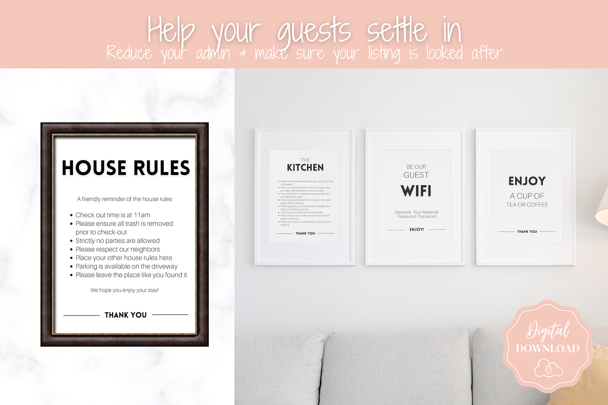15 Airbnb Sign & Poster Templates
