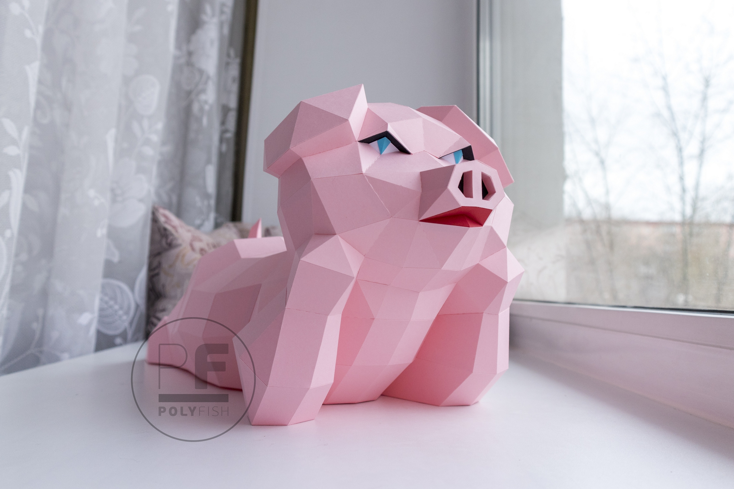 DIY Piggy 3D model template, a Graphic by PolyFish