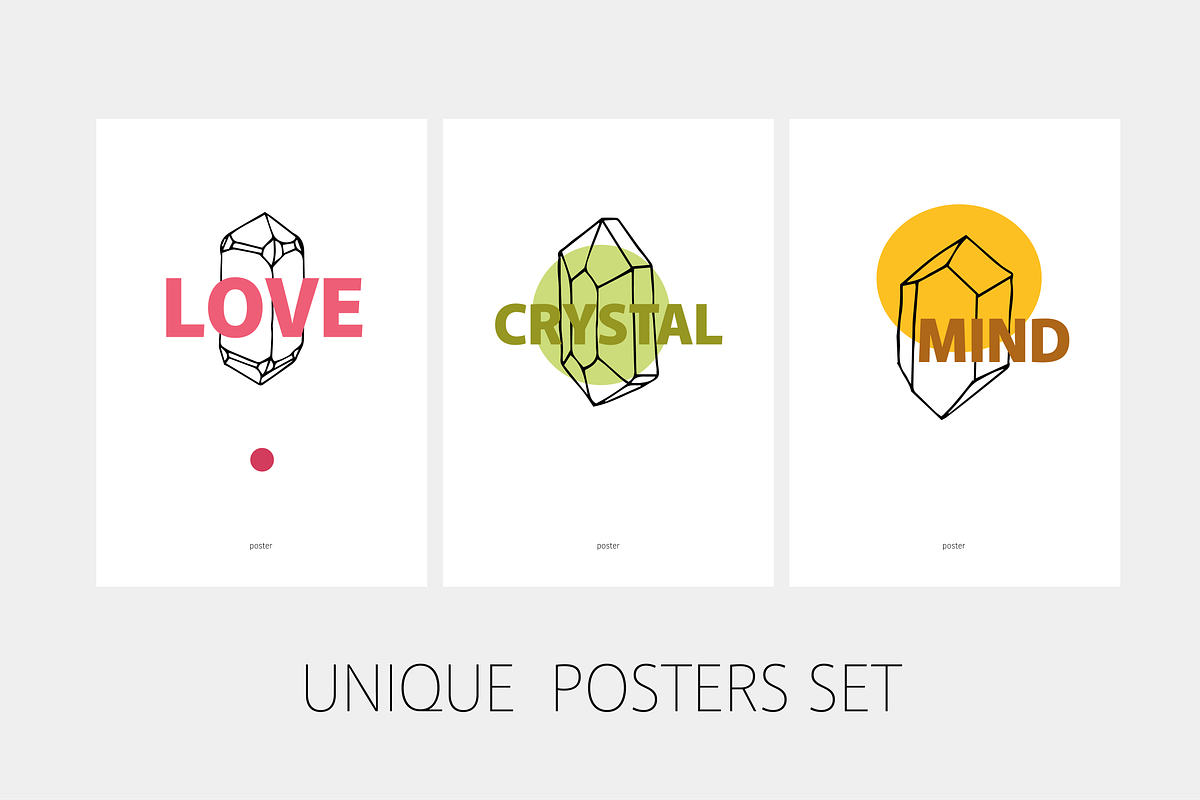 6 Crystal Posters, a Decorative Illustration by Schreibikus