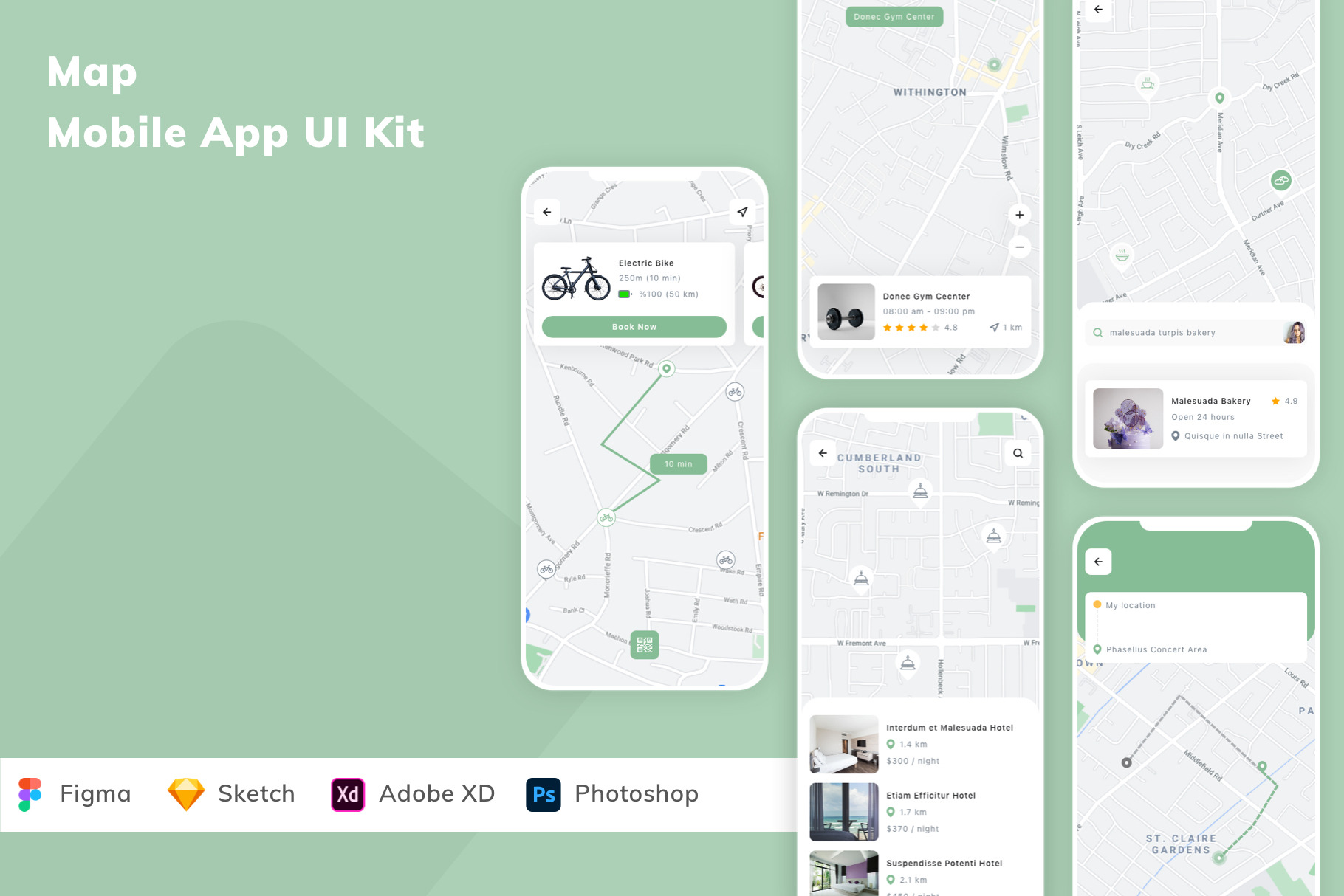 Map Mobile App UI Kit, an UI Kit Template by Betush | Creative Market