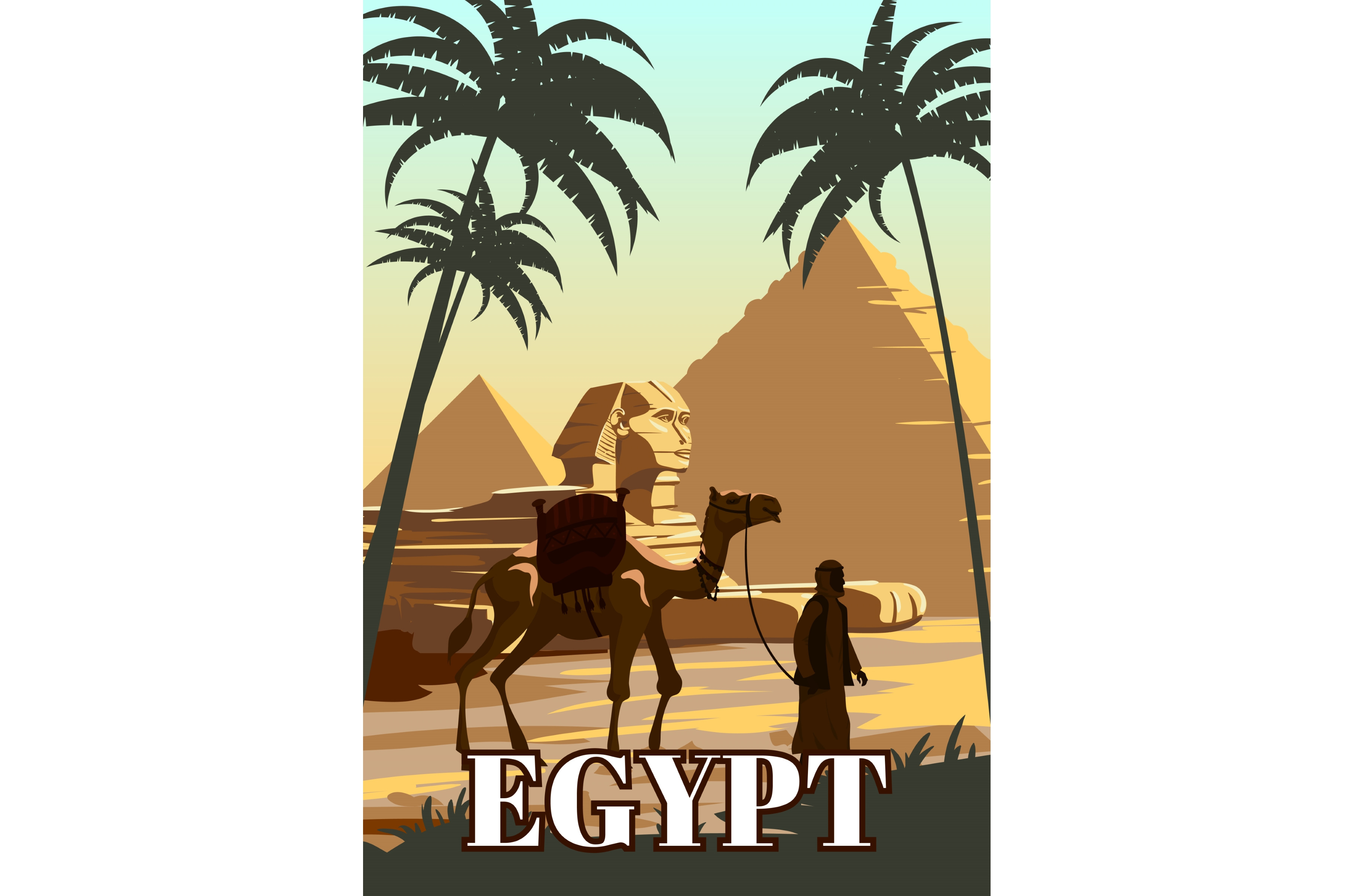Ancient Egypt Pharaoh Pyramids Poster | Creative Market