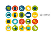 Flat icons set - Computer, an Icon by sidmaydesign