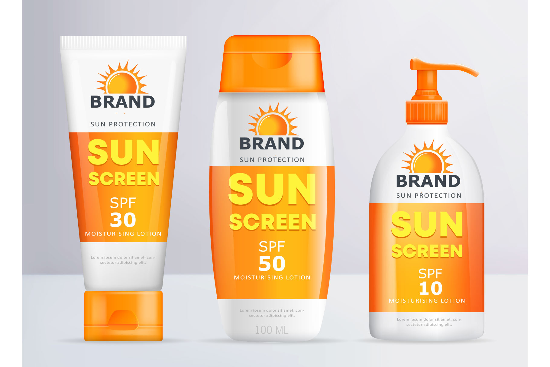 Sunscreen container template | Healthcare Illustrations ~ Creative Market