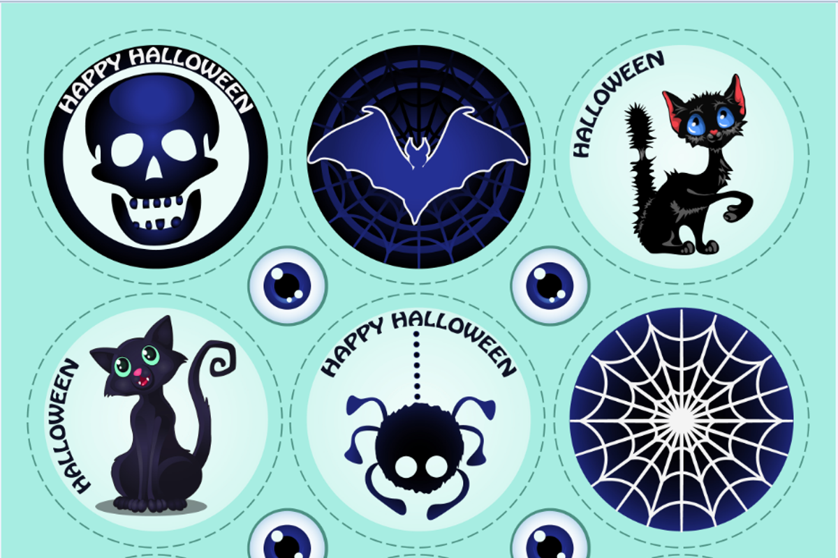 Six bright images for Halloween, an Illustration by ...