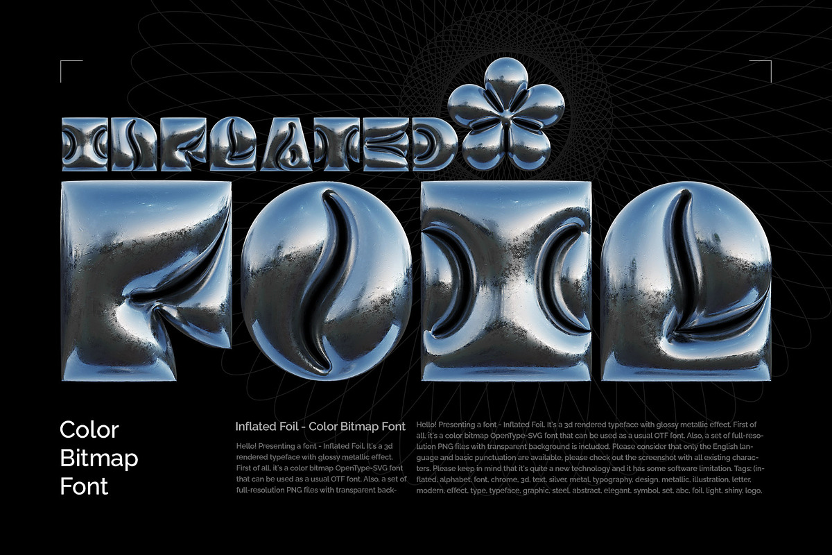 Inflated Foil - Color Bitmap Font, a Symbol Font by Gleb Guralnyk