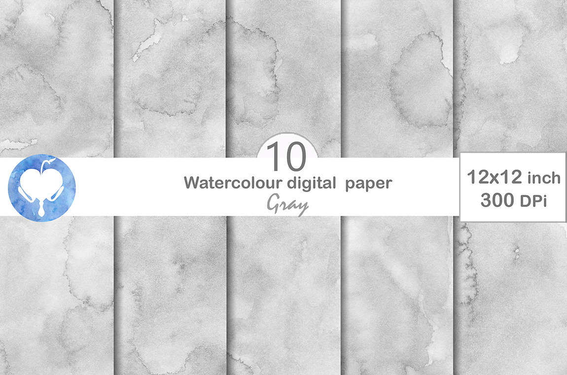 Gray Digital Paper, a Texture Graphic by AqwaColor