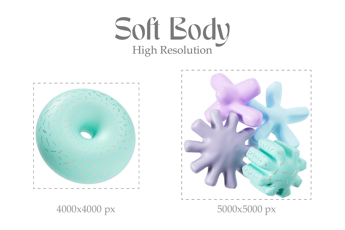 Soft Body 3D Abstract Shapes PNG, a Graphic by LarysaZabrotskaya