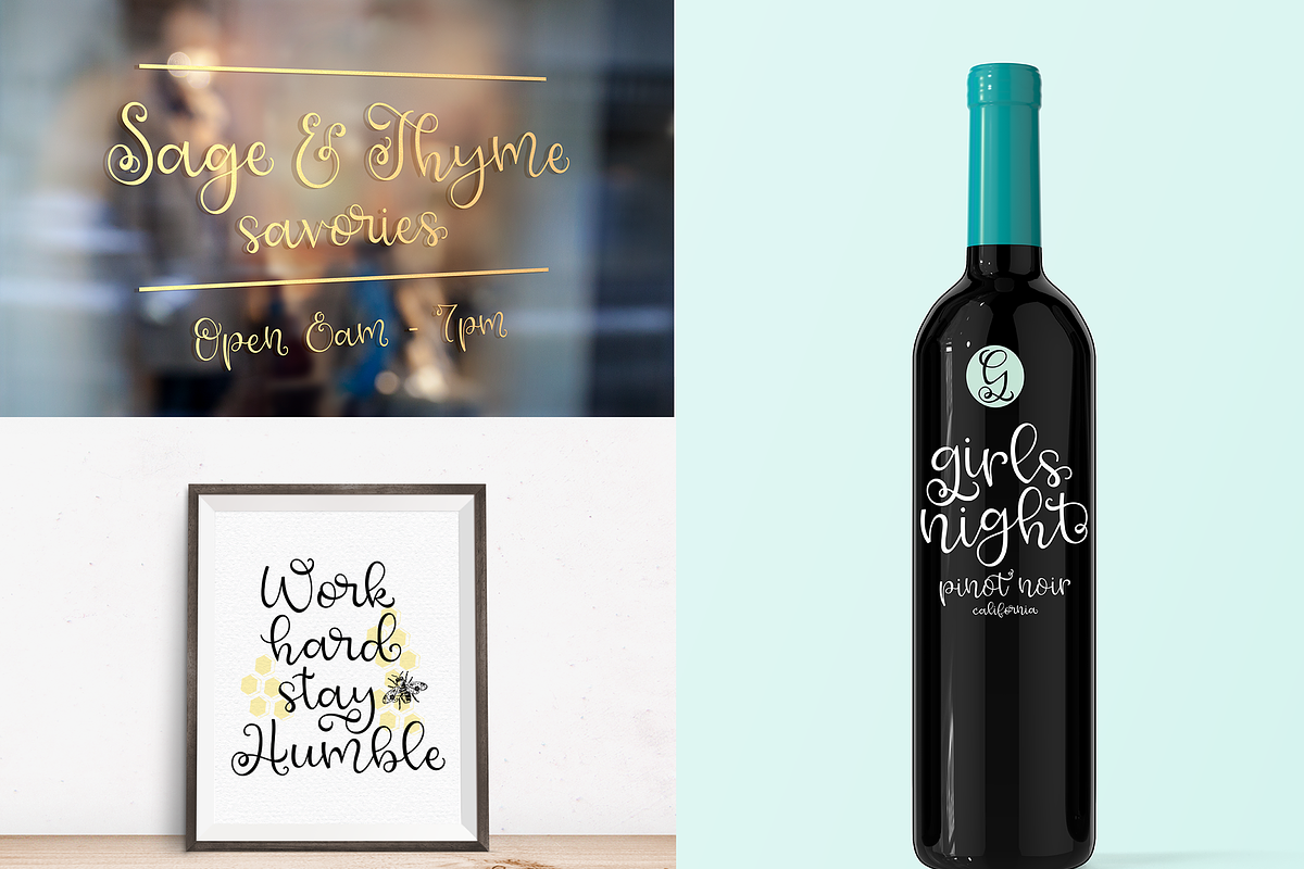 Honey Bumbles, a curly round script, a Script Font by Rachel White Art ...