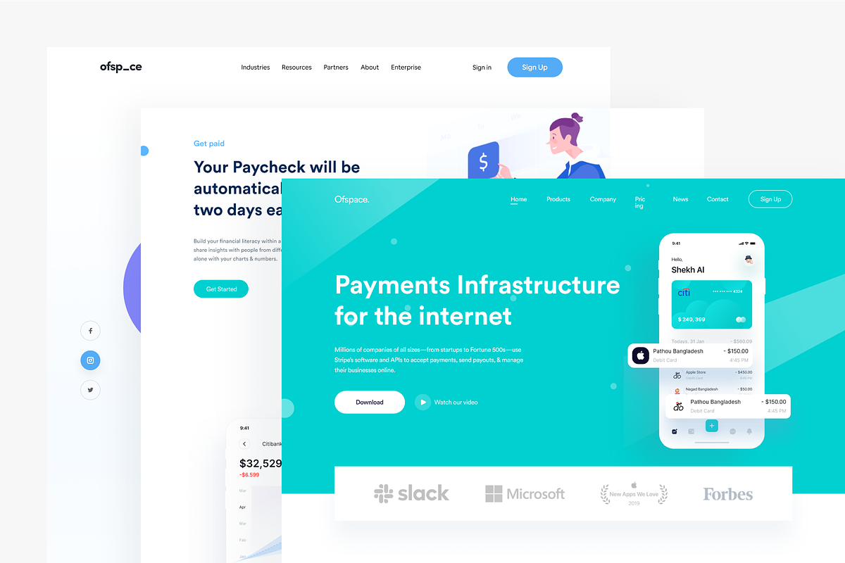 Multi-concept Landing page UI Kit