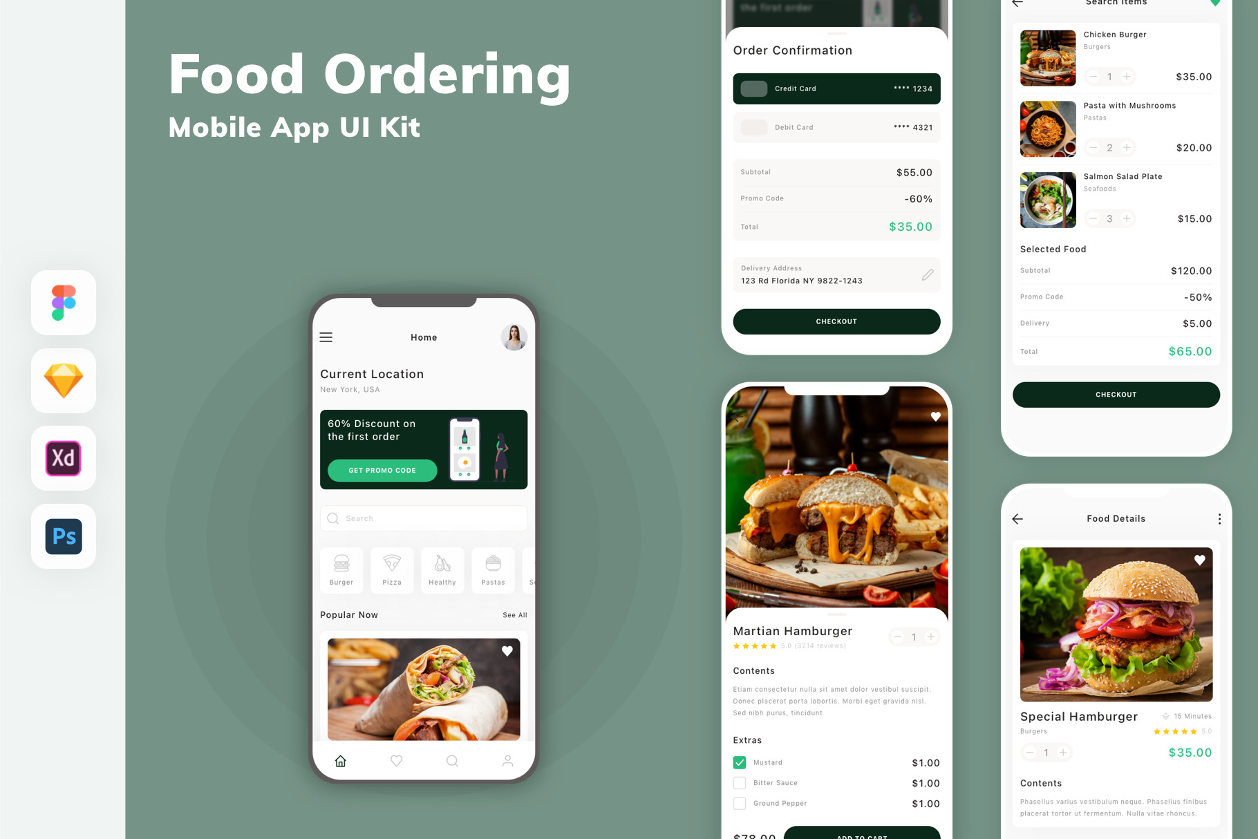 Food Ordering Mobile App UI Kit, an UI Kit Template by uicube