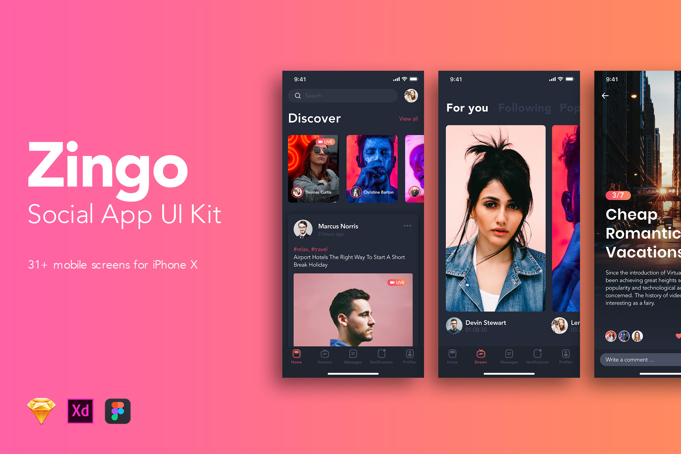 Zingo - Social App UI Kit, an App Template by hoangpts