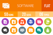 50 Software Flat Round Icons, an Icon by IconBunny