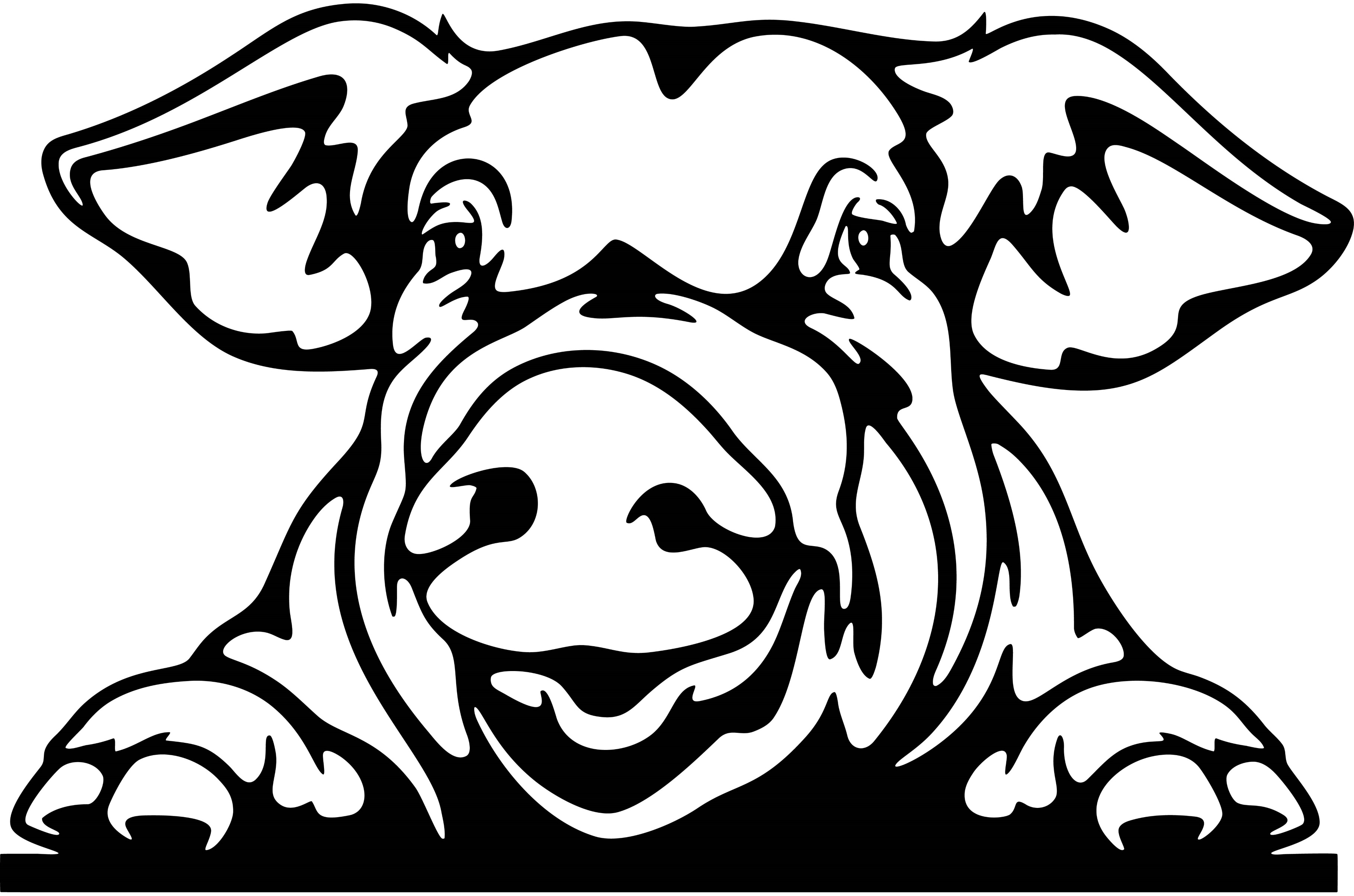 Peeking Pig - Funny Farm Animals, an Animal Illustration by Digital-Clipart