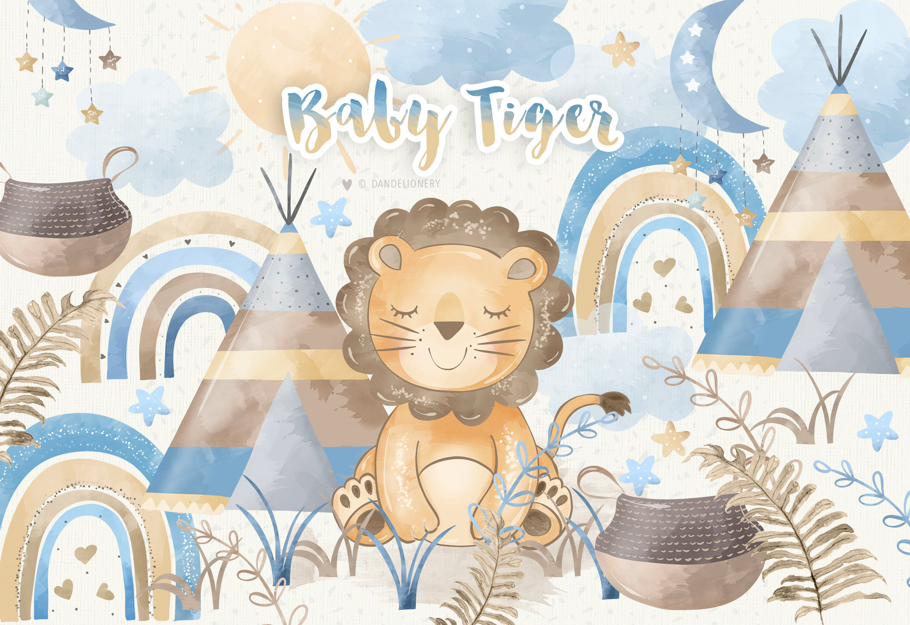 Baby Tiger design, an Animal Illustration by designloverstudio