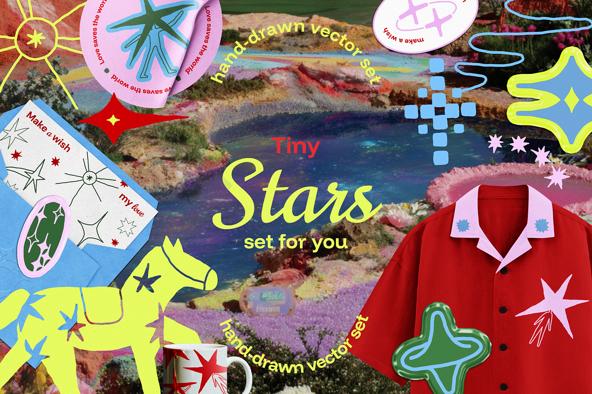 Imperfect Twinkle. Vector Stars Set, an Object Illustration by My.Ordinarty