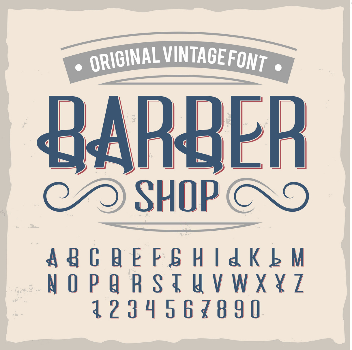 Vintage label typeface Barber, a Symbol Font by Anton Antipov ...