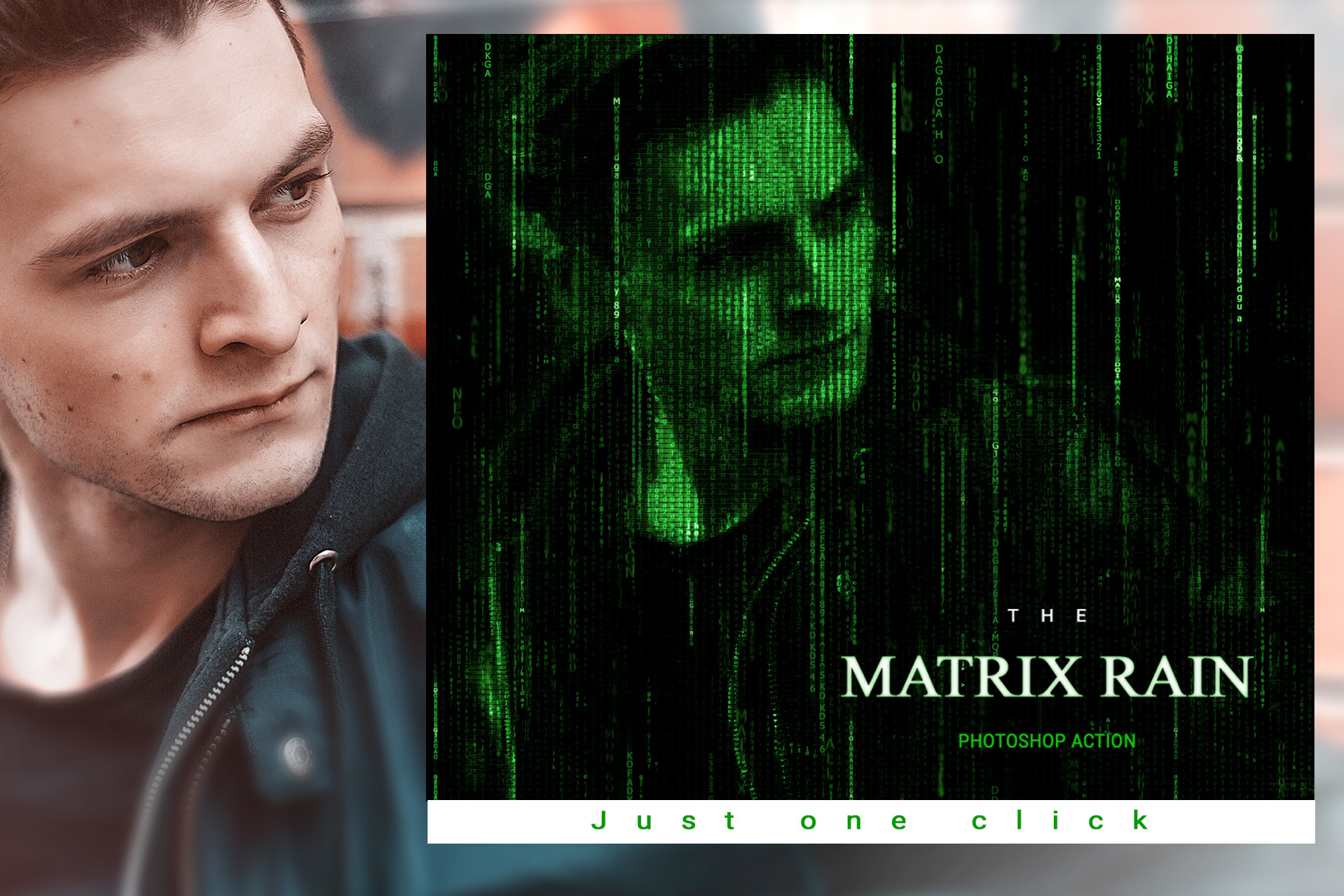 Matrix Rain Photoshop Action, an Action Add-On by PSD Action