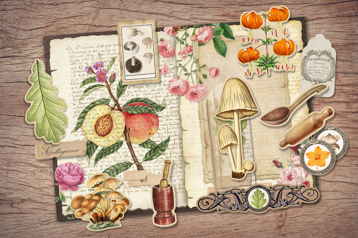 Cottagecore Scrapbook Kit, an Illustration by Secret Helper