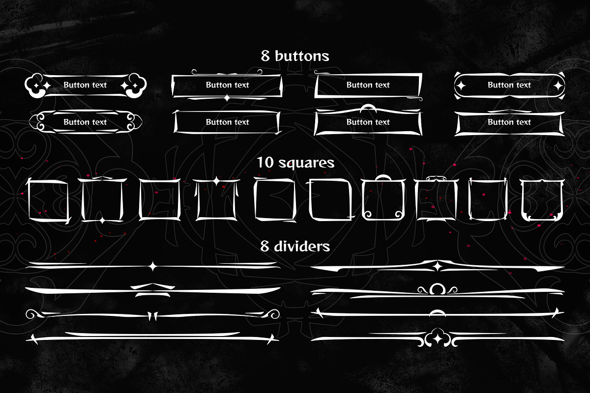 Fantasy Asia UI Set, an Object Illustration by Olga Ryzychenko